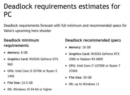 『Deadlock』の推奨PCスペックとおすすめゲーミングPCまとめ